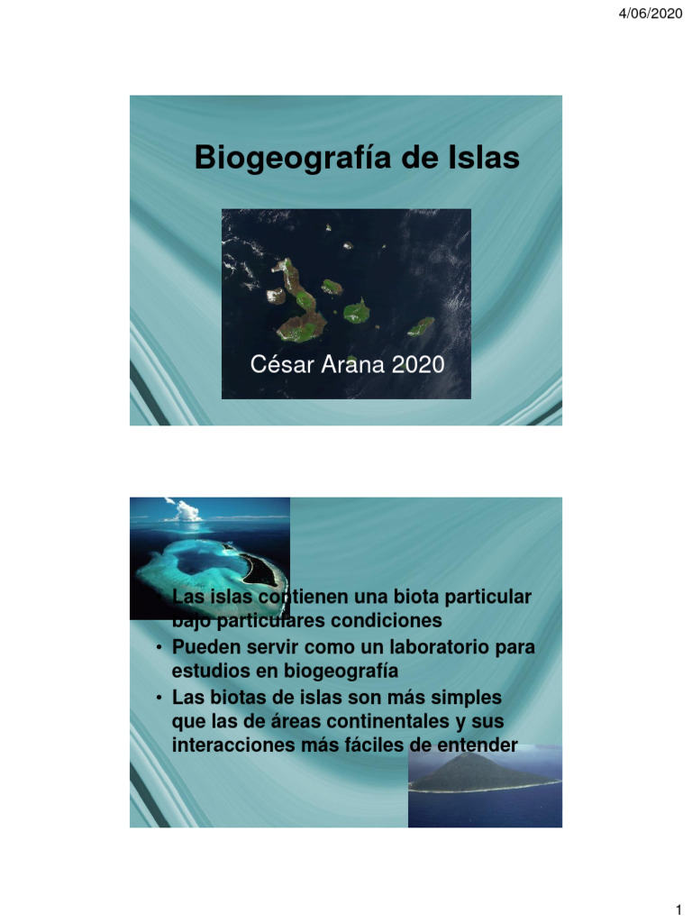Biogeografía de Islas | PDF | Isla | Ciencias de la Tierra