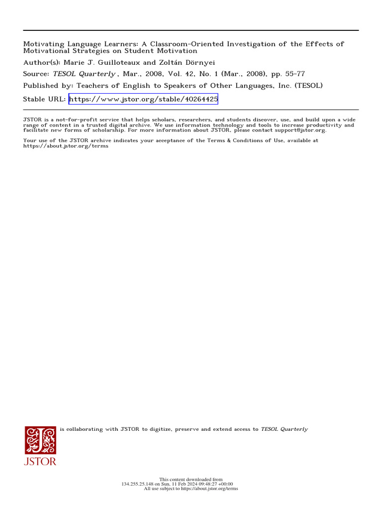 Motivational Strategies in Language Learning | PDF | Cronbach's Alpha ...