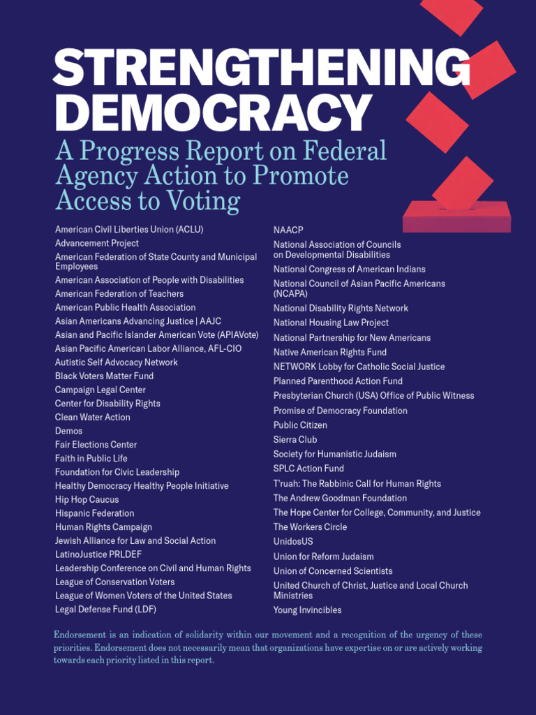 Progress on Voting Access Initiatives | PDF | Federal Bureau Of Prisons ...