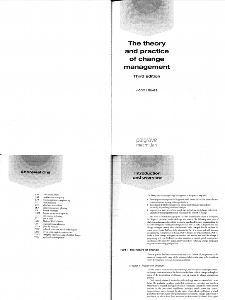 Hayes, J. The Theory and Practice of Change Management. Introducción y ...