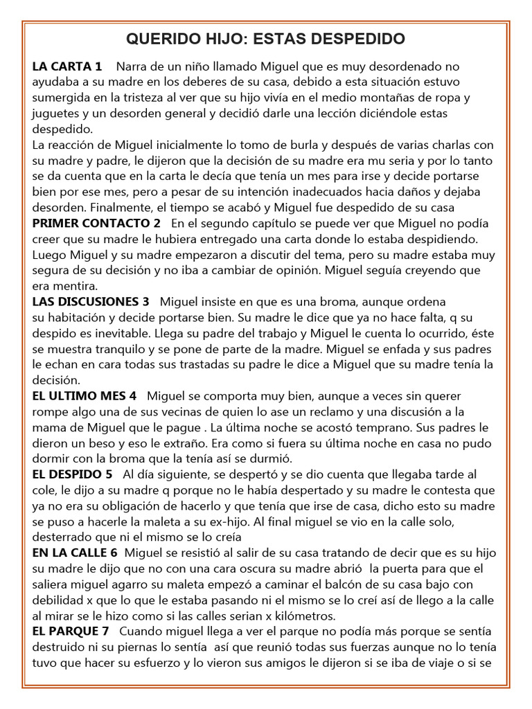 Querido Hijo Estas Despedido | PDF