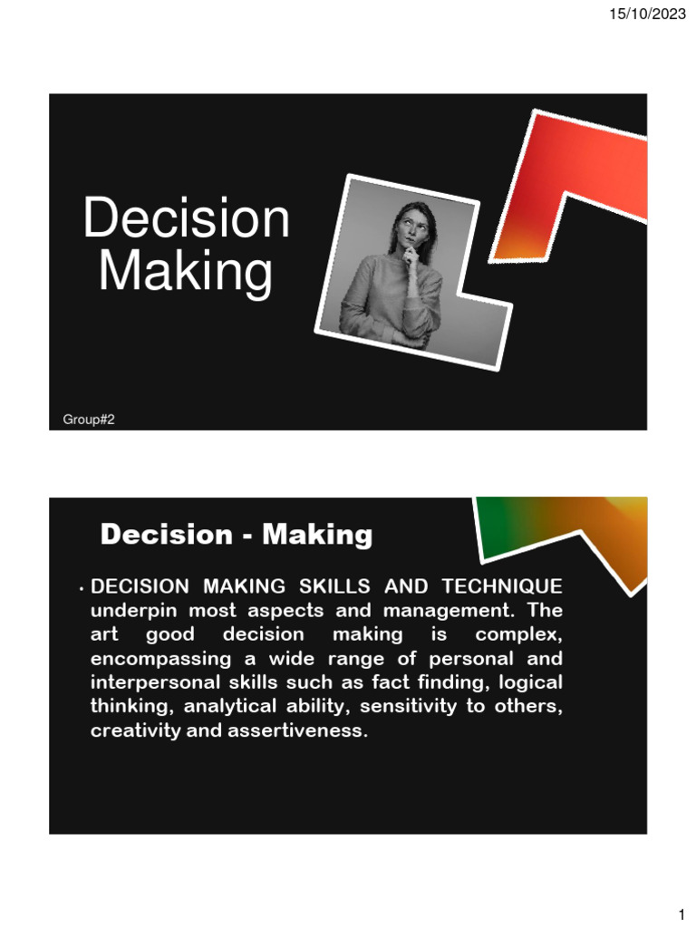 BSIT-1A Group#2 Decision Making Topic | PDF | Decision Making | Cognitive Psychology