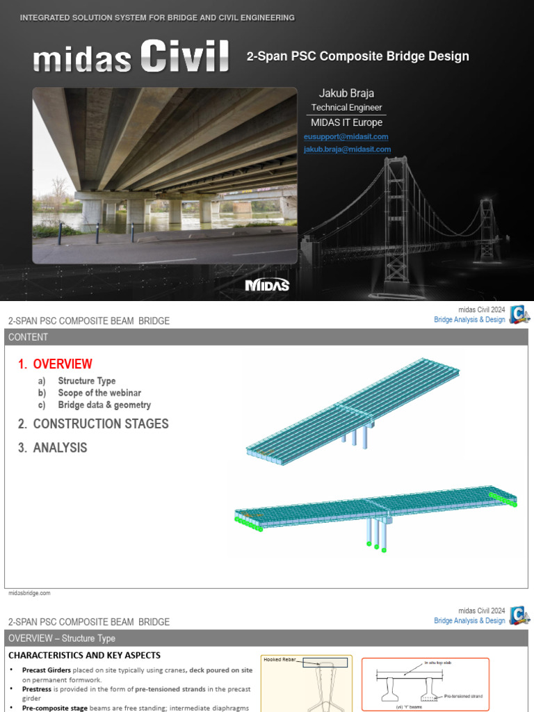 2-Span PSC Composite Beam Bridge Design | PDF | Beam (Structure) | Bridge
