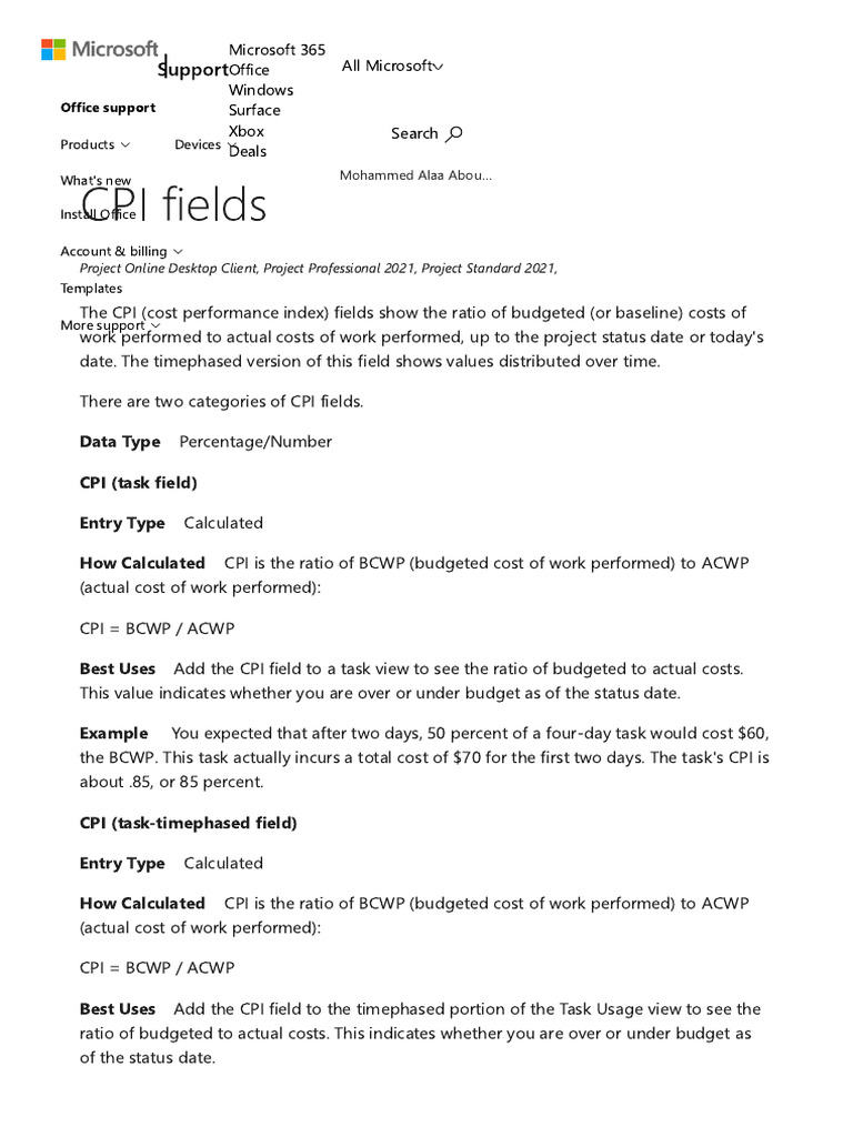 CPI Fields | PDF