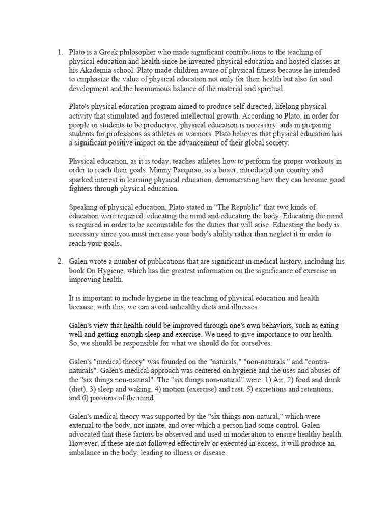 Galen's View That Health Could Be Improved Through One's Own Behaviors ...