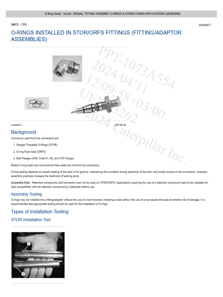 Oring Seal Install Injector Caterpillar | PDF | Lubricant