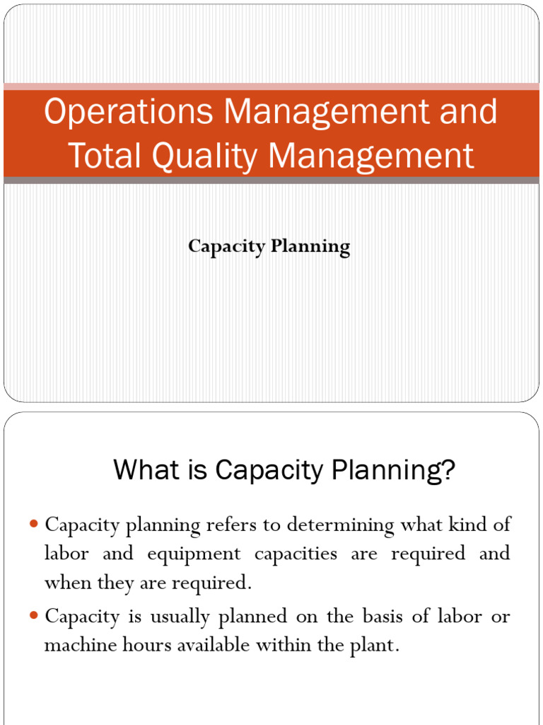Capacity Planning | PDF | Economies | Business