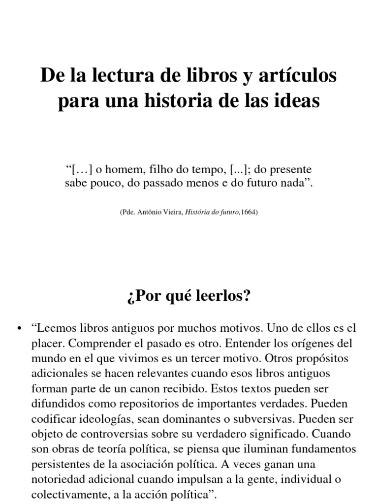 De La Lectura de Libros y Artículos | PDF | Conocimiento | Pensamiento