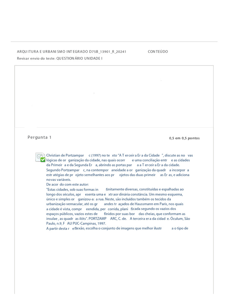 Arquitetura e Urbanismo Integrado - Questionário 01 | PDF