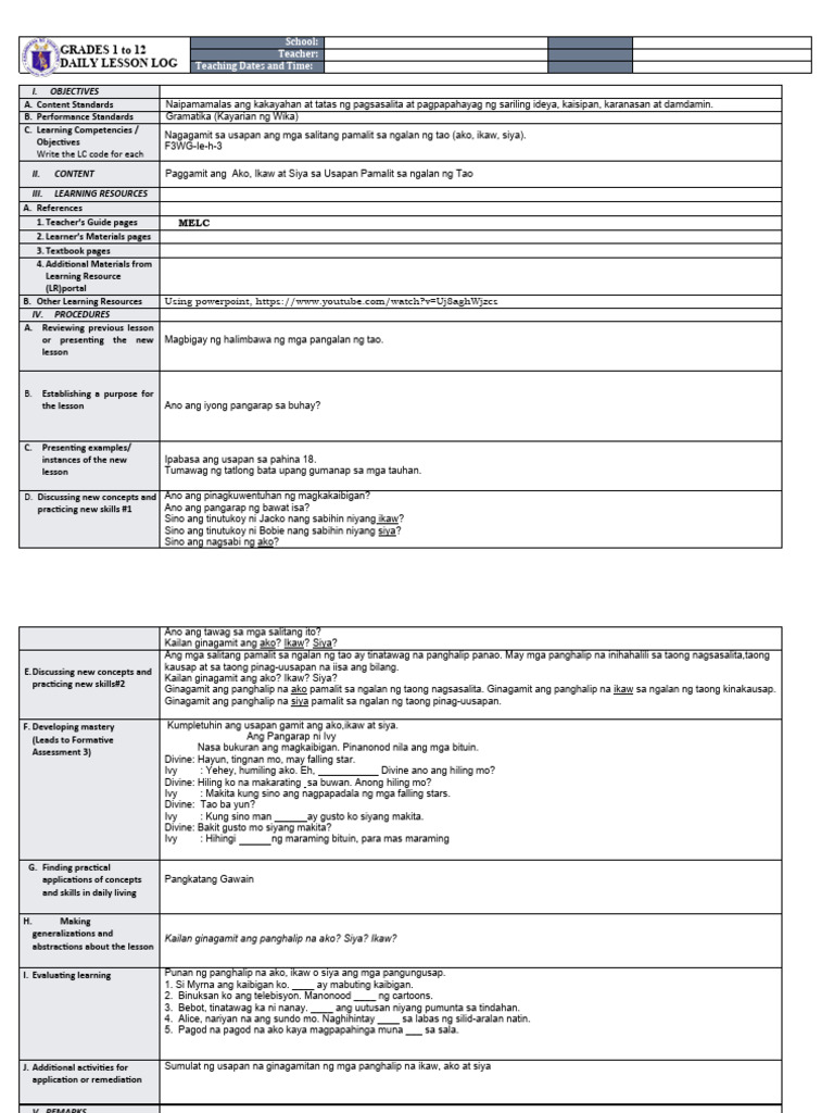 FILIPINO - Q1-W5 Day2 | PDF