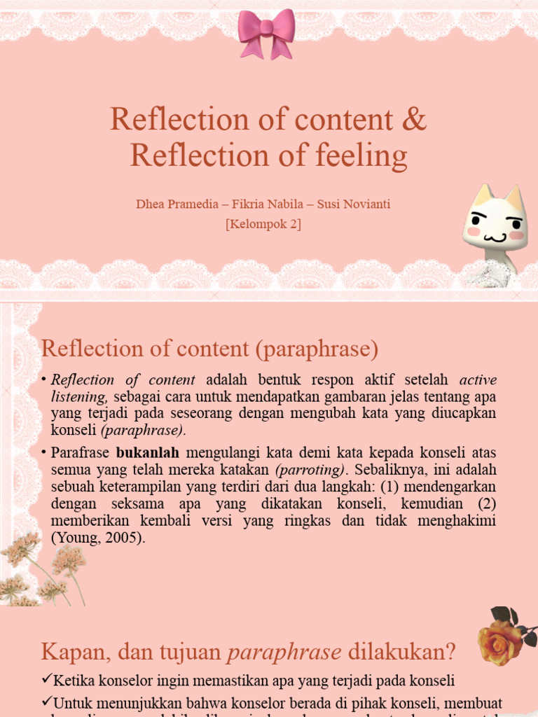 Refleksi Konten dan Perasaan dalam Konseling | PDF