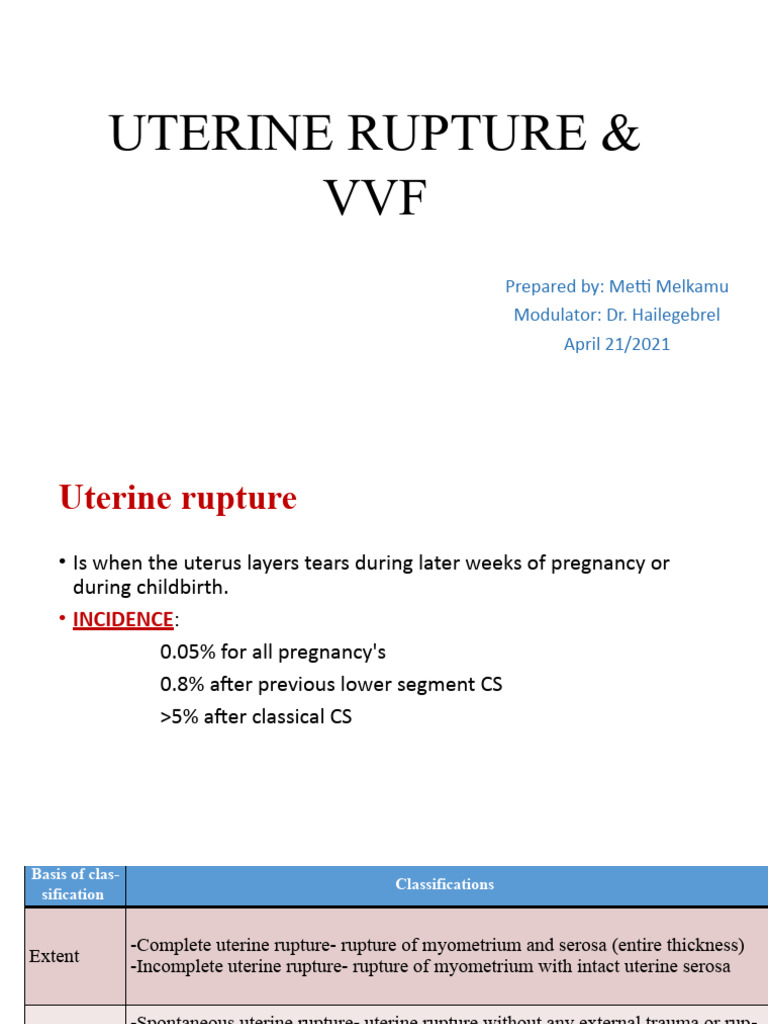 UR and VVF | PDF | Uterus | Childbirth