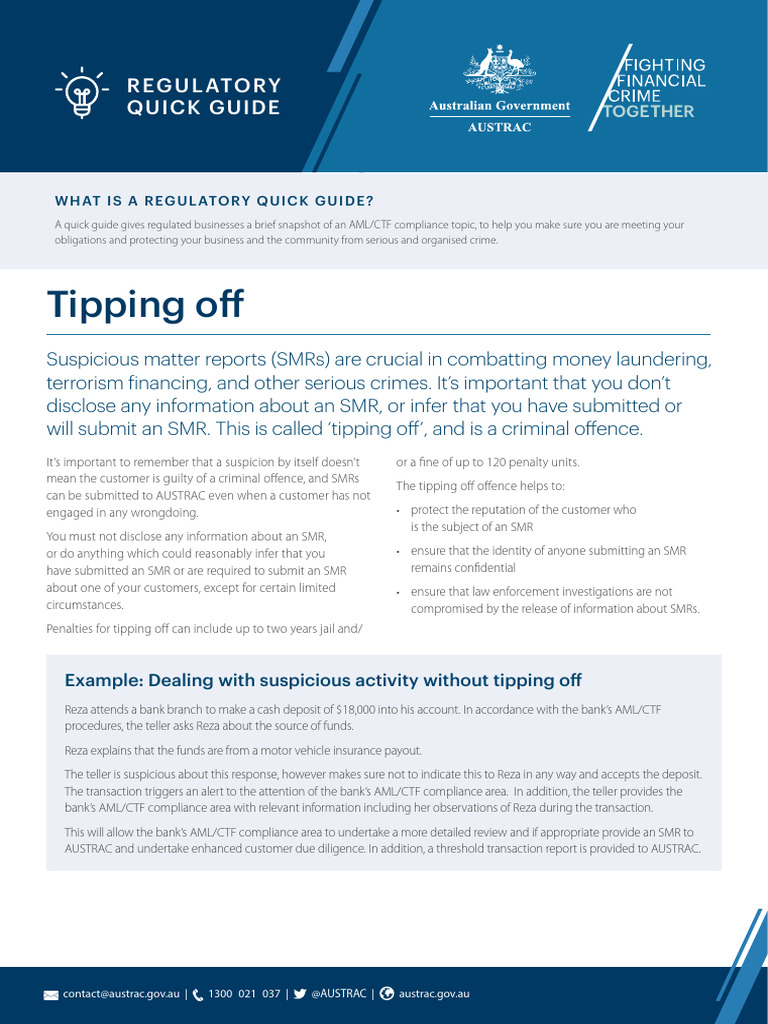 Quick Guide - Tipping Off | PDF | Justice | Crime & Violence