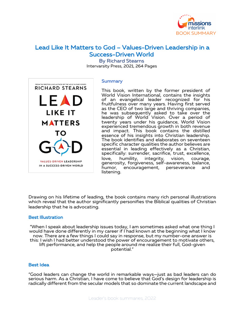 Values-Driven Leadership Insights | PDF | Leadership | Humility