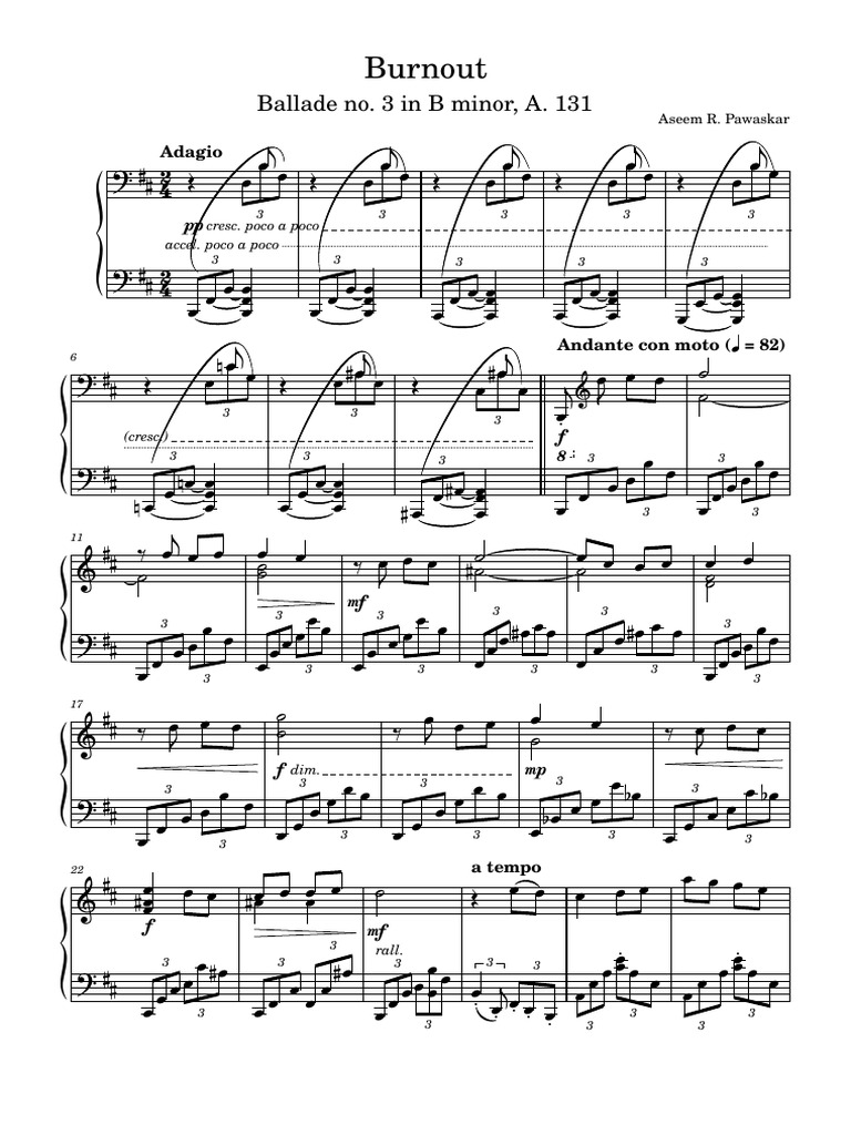 Ballade No 3, Burnout, A 131 | PDF | Musical Forms | Elements Of Music