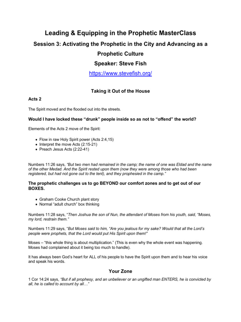 Activating Prophetic Culture Beyond Church | PDF | Prophecy | Jesus
