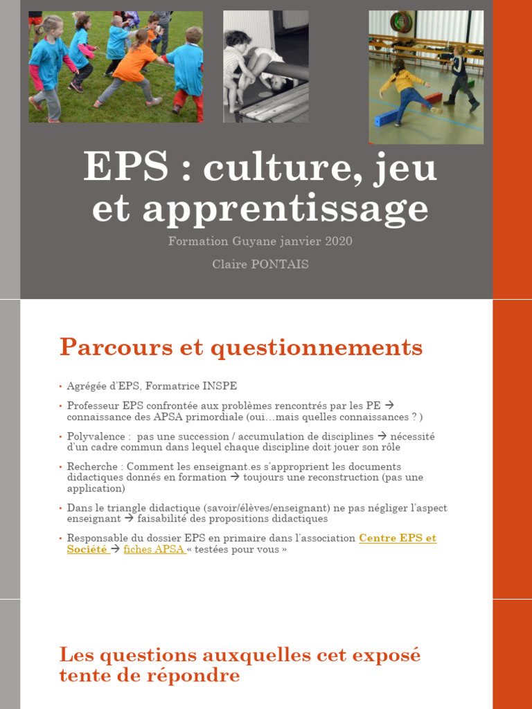 EPS : Jeu, Apprentissage et Éducation | PDF | Des sports | Apprentissage
