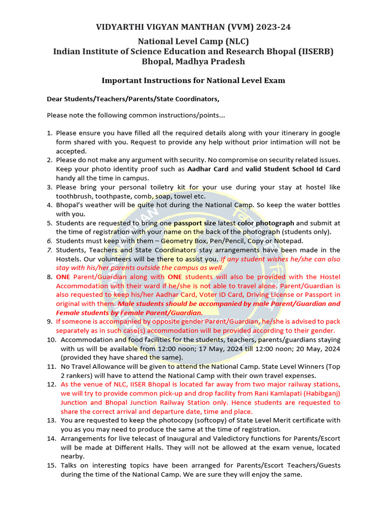 Common Instructions VVM | PDF | Identity Document | Government And ...