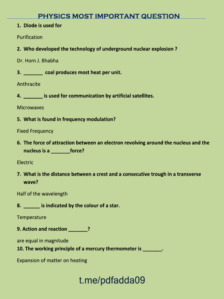 Physics Imp Questions | PDF