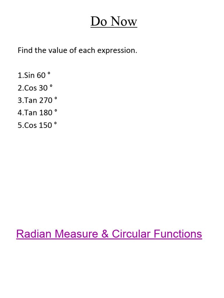 Conversion Between Radians To Degrees | PDF | Angle | Geometry