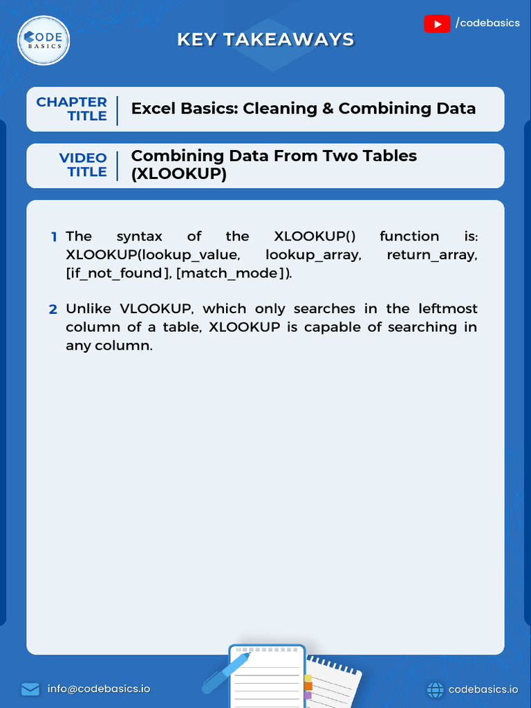 3e Combining Data From Two Tables Xlookup Pdf
