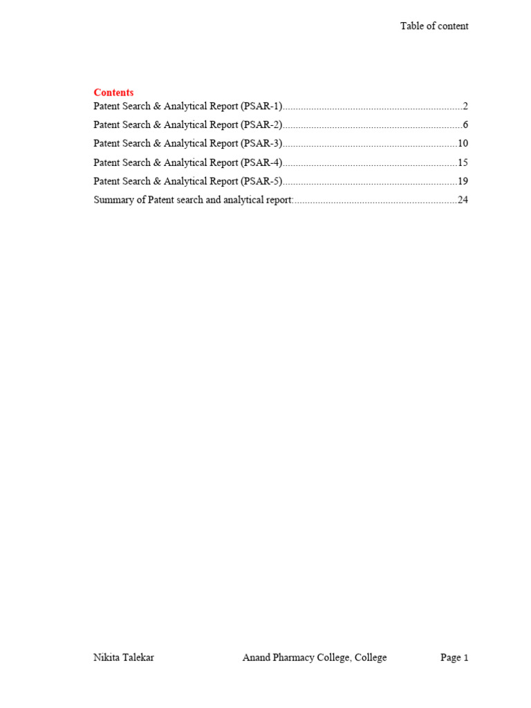 PSAR REPORT | PDF | Pharmaceutical Formulation | Bioavailability
