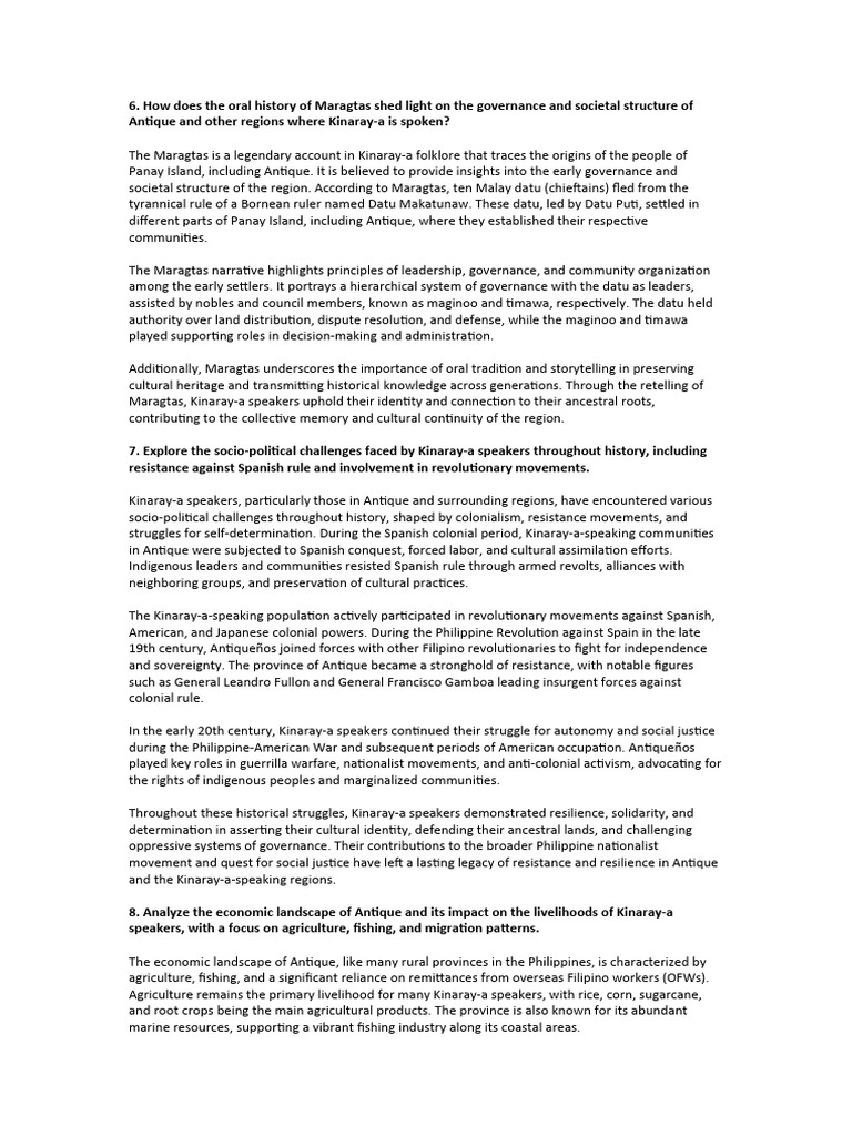 Kinaray-a Culture and Historical Context | PDF | Governance ...