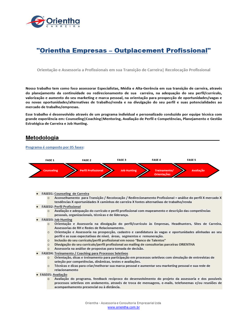 Programa de Outplacement Individualizado | PDF | Gestão de recursos ...