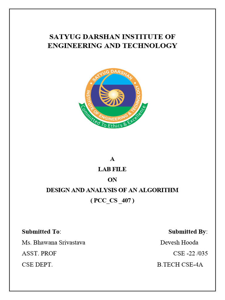 Daa File | Download Free PDF | Algorithms | Computer Science Daa File | Download Free PDF | Algorithms | Computer Science