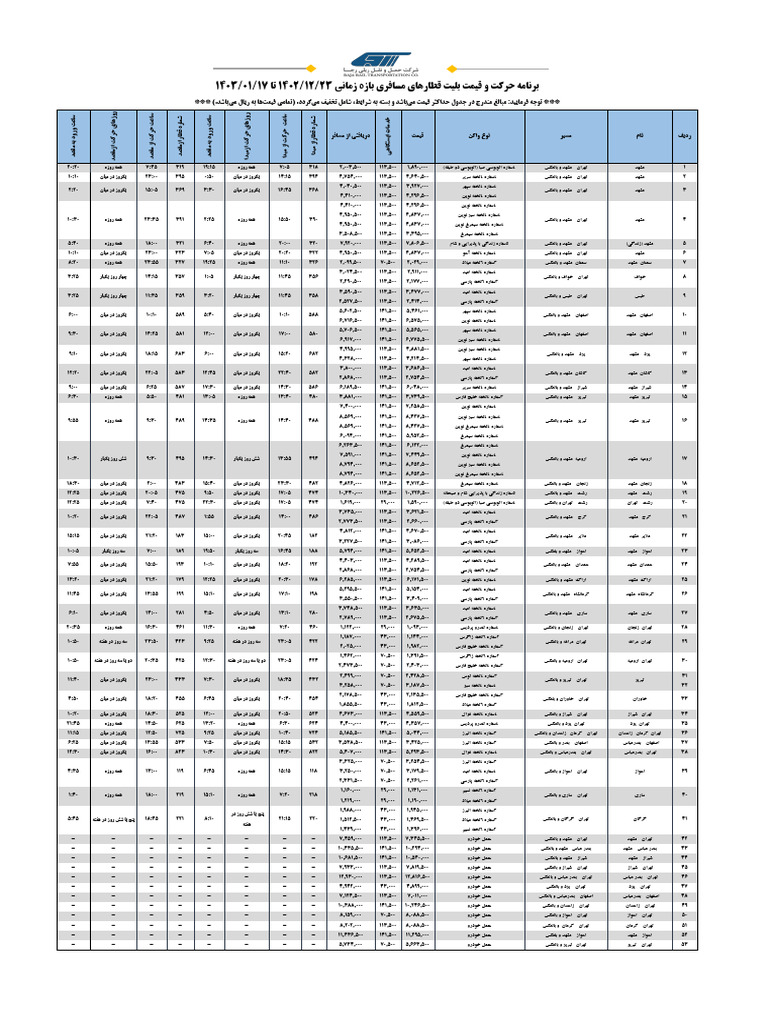 63800-Barname Harekat - Norooz 1403 | PDF