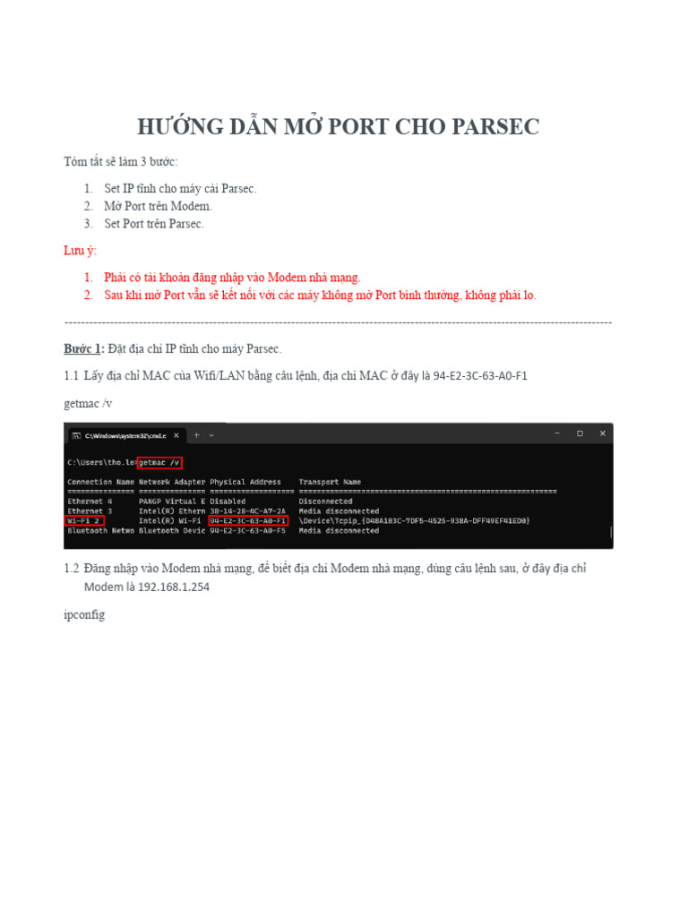 HD Mo Port Cho Parsec | PDF