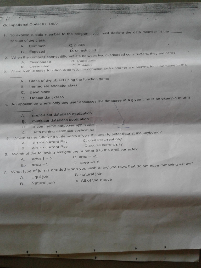 Level 4 DBA Exam Questions | PDF