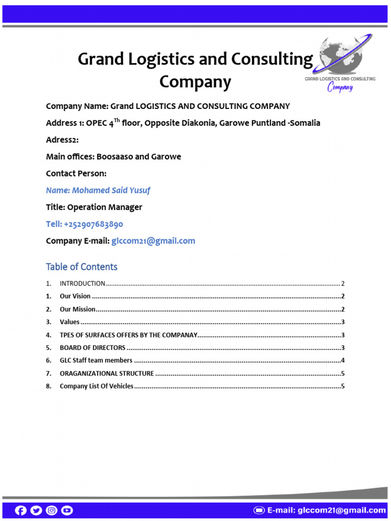 Grand Logistics and Consulting Overview | PDF | Logistics | Procurement