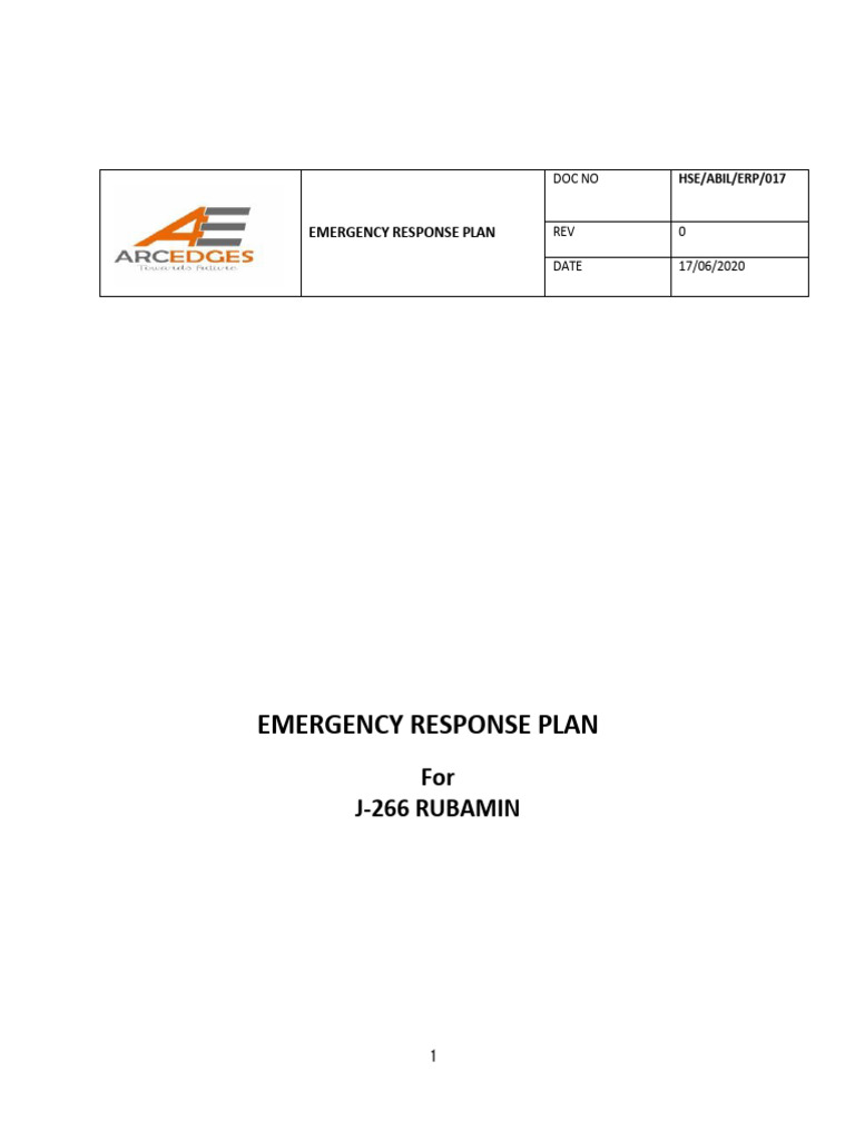 Emergency Response Plan | PDF | Diseases And Disorders | Medical ...