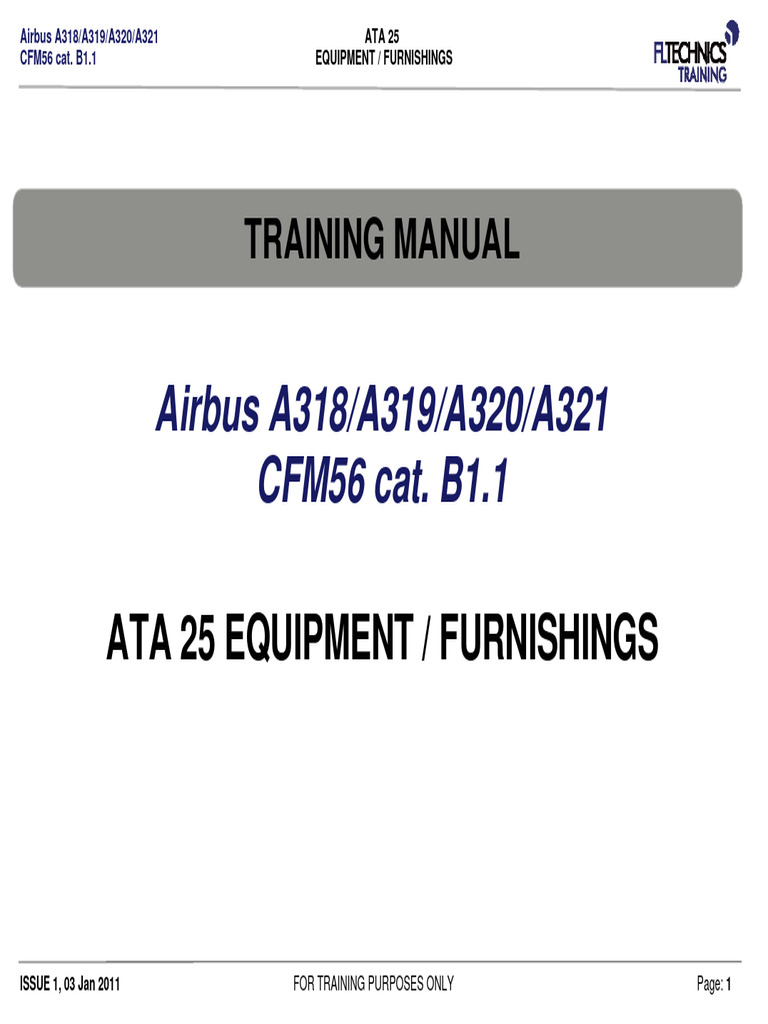 A320 - ATA 25 - B1-Equipment and Furnishing | PDF | Aircraft | Aviation