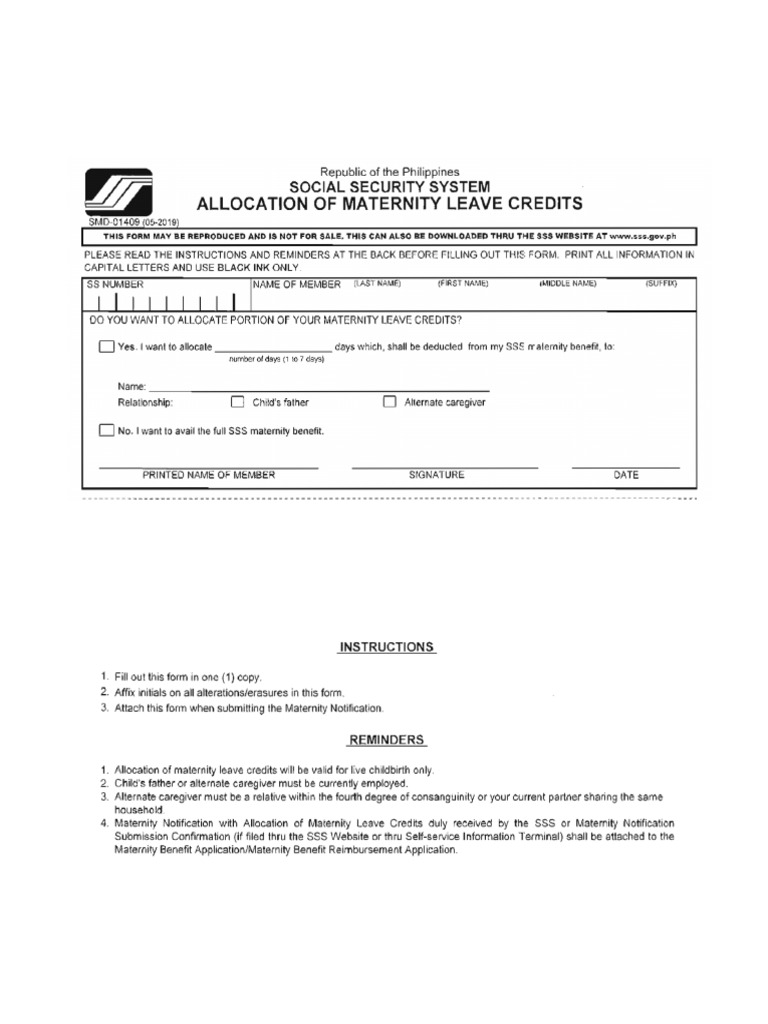 NEW SSS ML Allocation Form | PDF