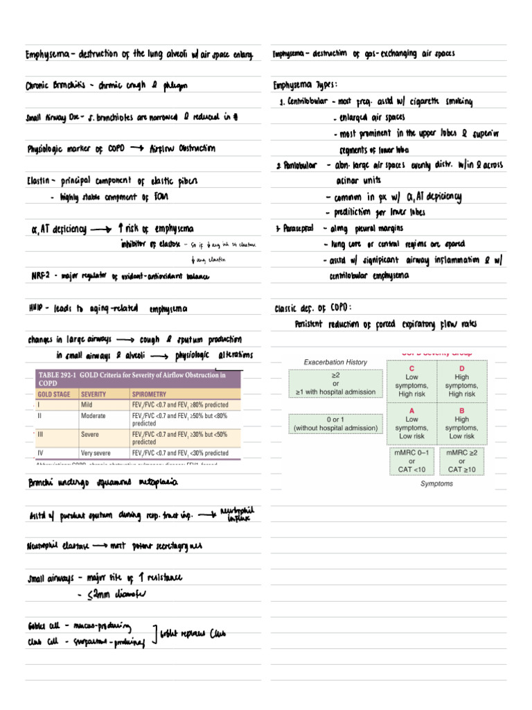COPD Harrisons Notes | PDF | Chronic Obstructive Pulmonary Disease | Lung