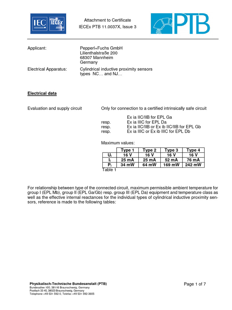 IECEx Certification for Proximity Sensors | PDF | Electromagnetism ...
