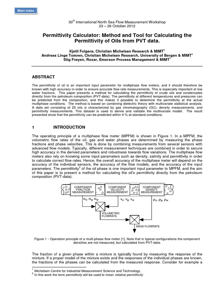 2012 23 Permittivity Calculator Method and Tool For Calculating The Permittivity of Oils From ...