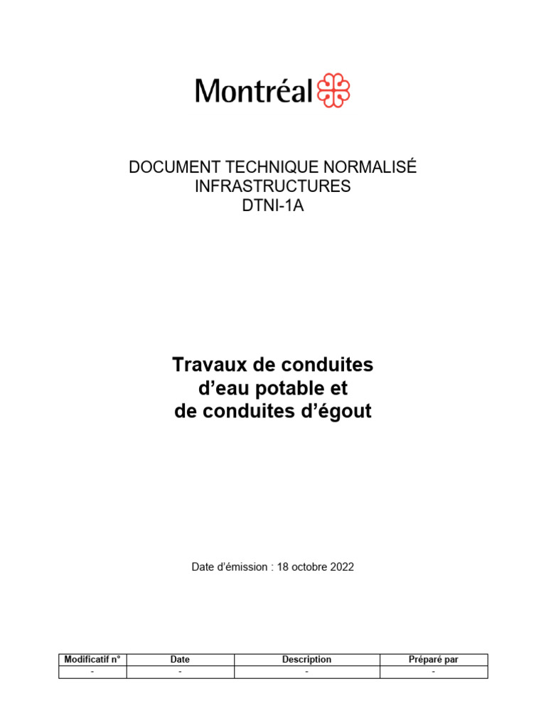 Dtni-1a Officiel 20221017 | PDF | Tuyau | Béton