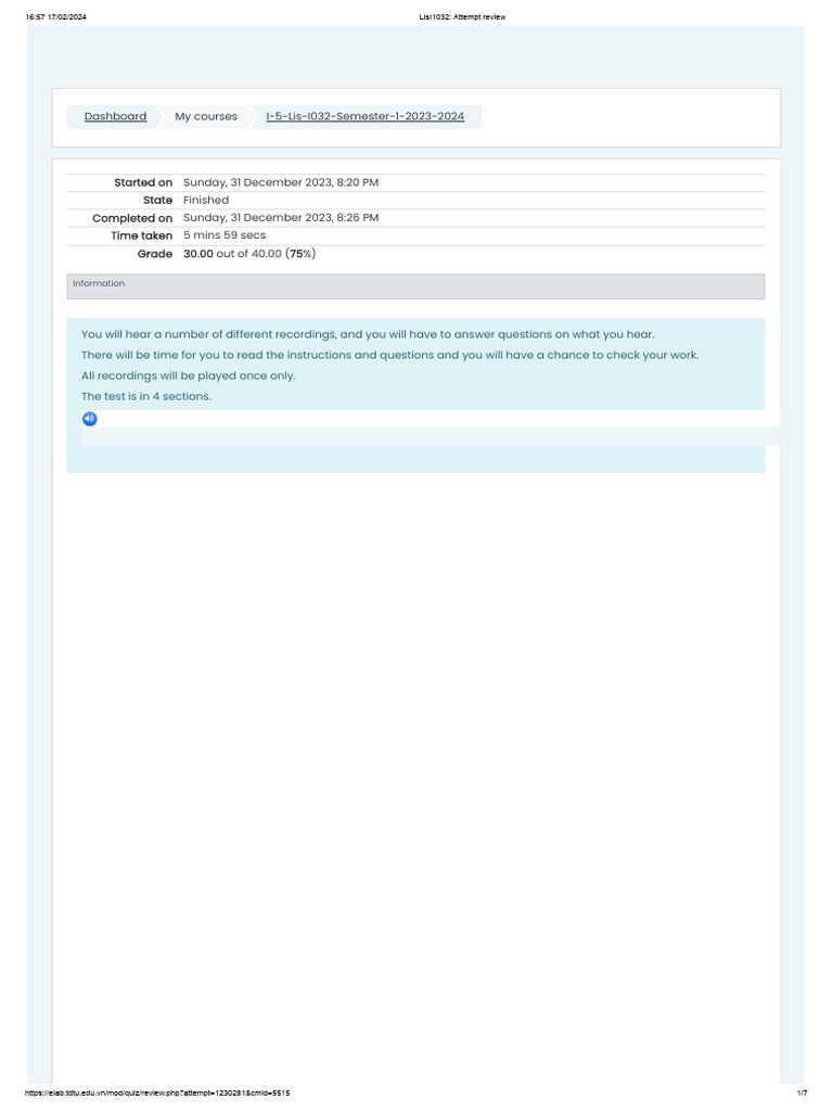 LisI1032 - Attempt Review | PDF