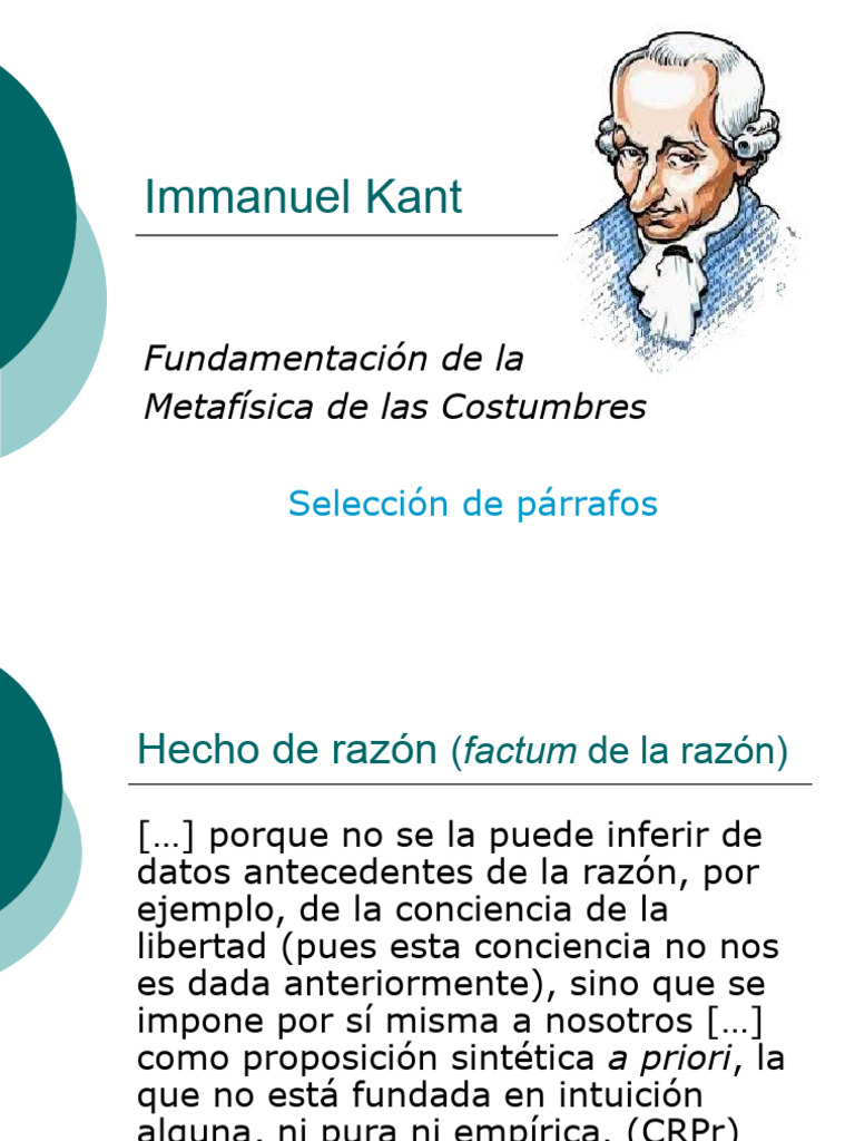 Immanuel Kant - Conceptos Principales | PDF | Razón | Immanuel Kant