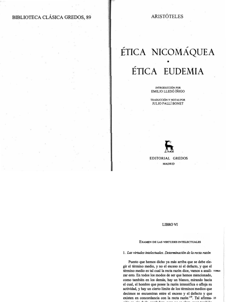 Etica Nicomaquea - Libro VI | PDF | Sabiduría | Aristóteles