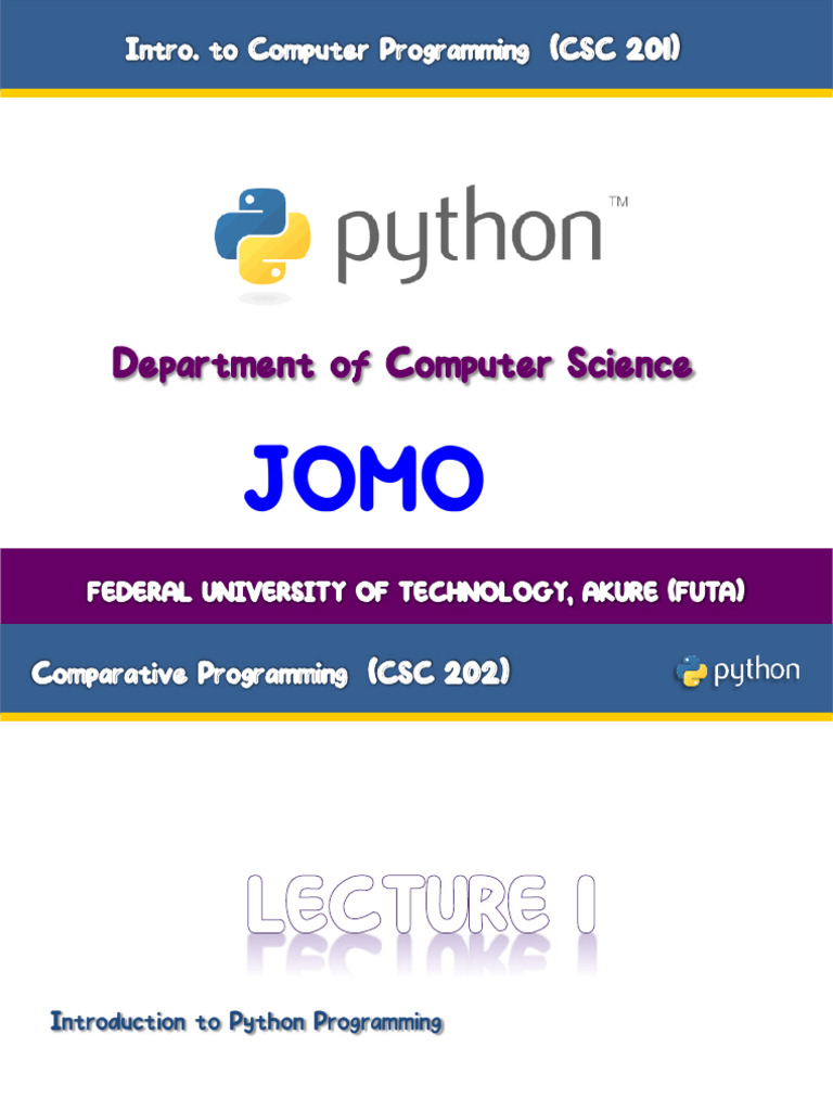 CSC 201 Lecture Slides | PDF | Control Flow | Command Line Interface