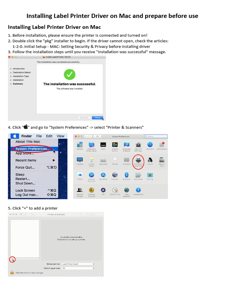 PM-241 (-BT) - Mac Installing Label Printer Driver and Prepare Before Use 202108 | PDF ...
