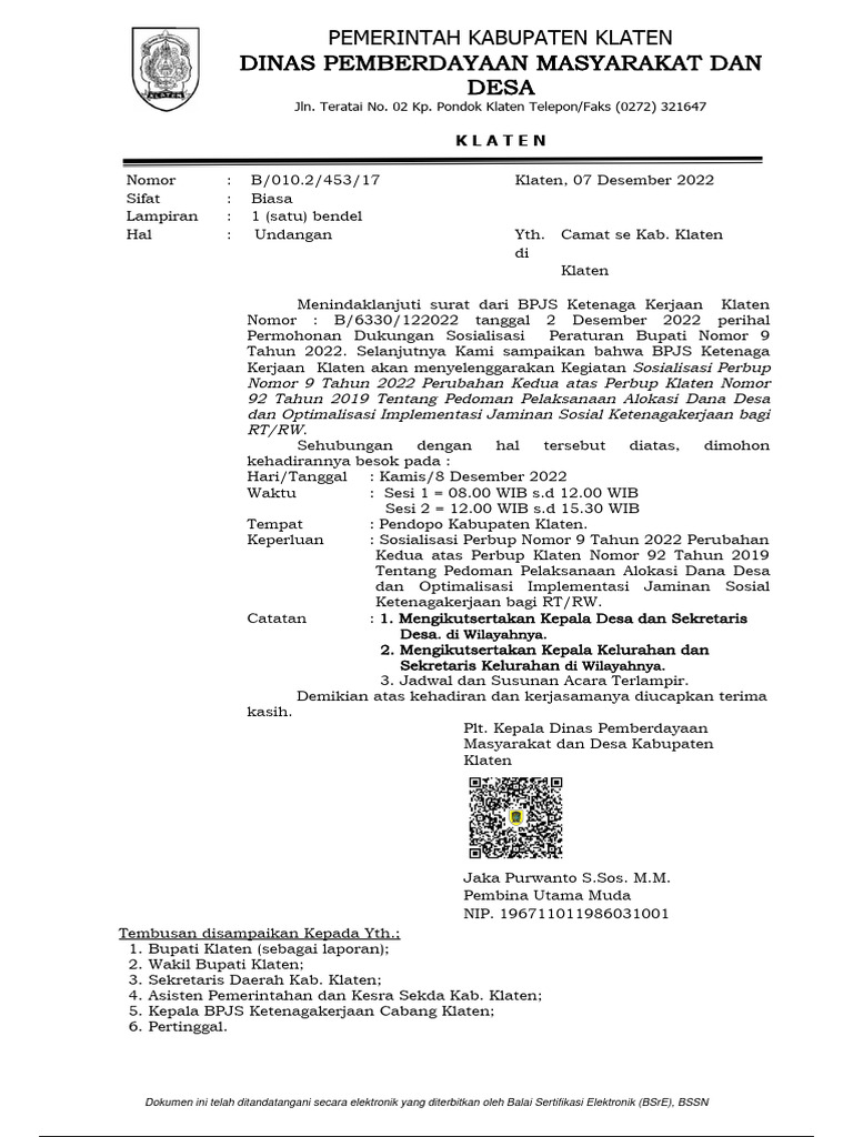 Undangan Peserta | PDF