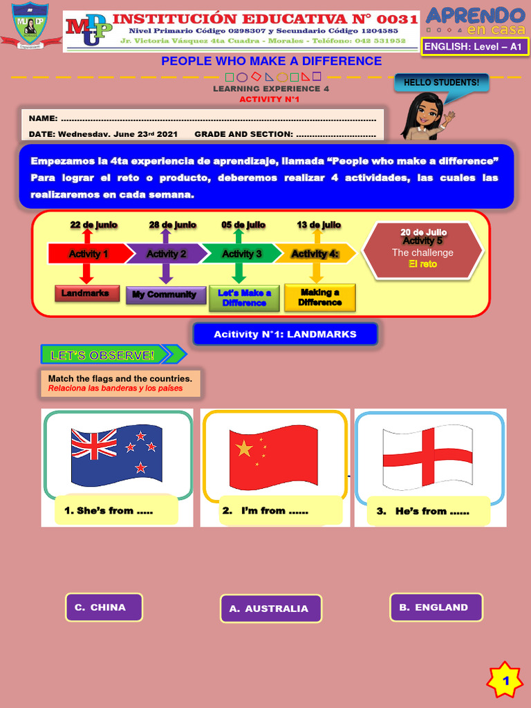 1° CLASS - 4th Grade | PDF