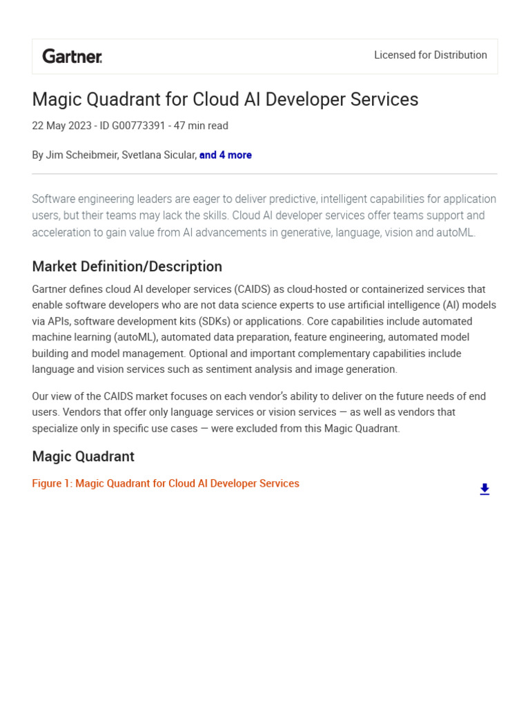 Gartner AWS AI | PDF | Baidu | Artificial Intelligence