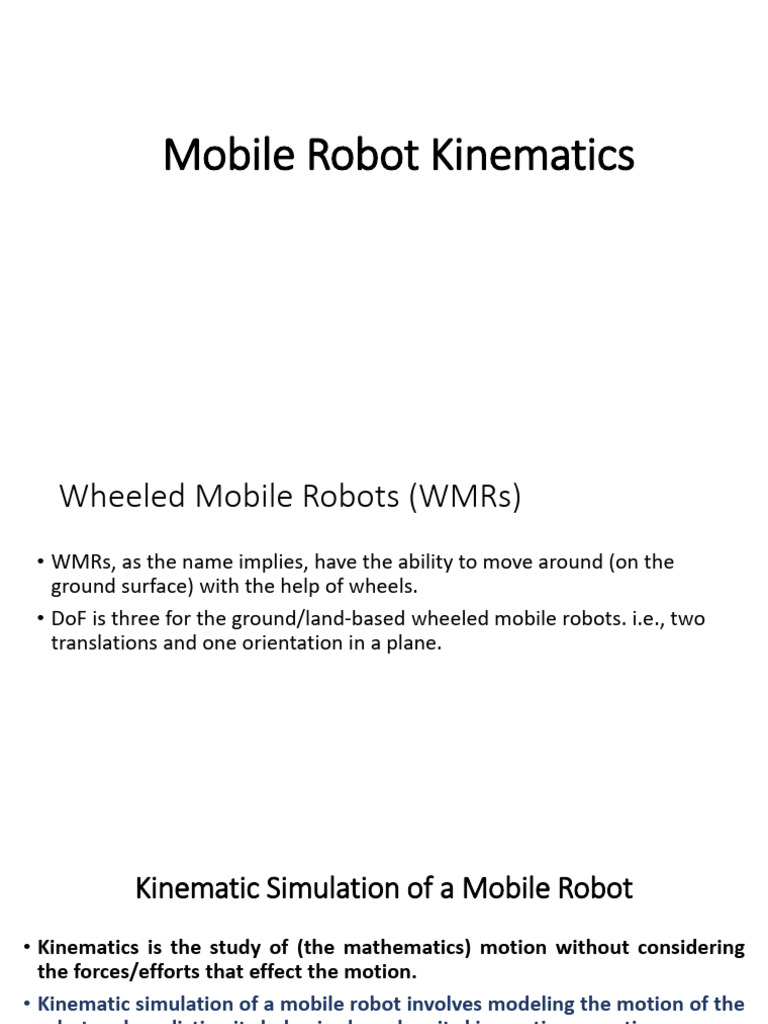 Kinematics of Mobile Robot | PDF | Velocity | Kinematics