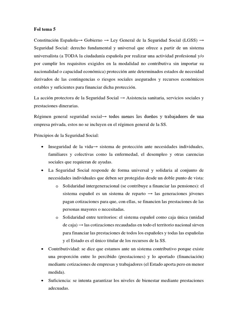 Fol tema 5 | PDF | Desempleo | Pensión